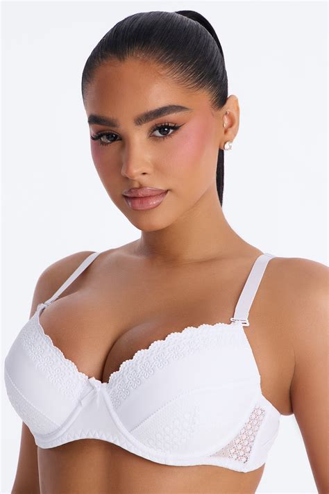Like Always Lace Embossed Push Up Bra White Fashion Nova
