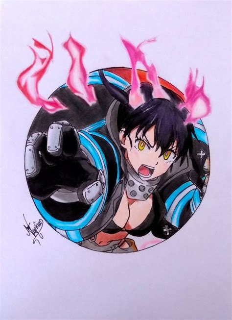Drawing Tamaki Kotatsu Fire Forceenen No Shouboutai Série Artvenicius Fire Force Anime