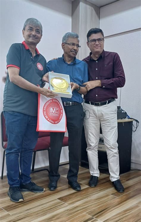 Indian Surface Finishing On Linkedin Mr Aditya Joshi Felicitated By Mr Jayesh Shah Course