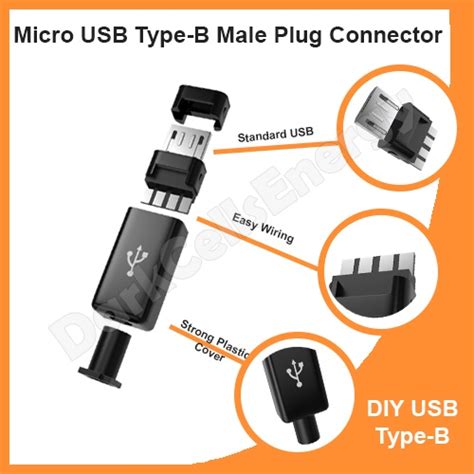 1pcs Micro Usb Type B Or Type C Male Plug Connector Kit Diy Usb Cord