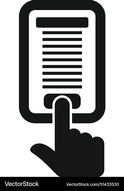 Digital Document Icon With Hand Interaction Vector Image