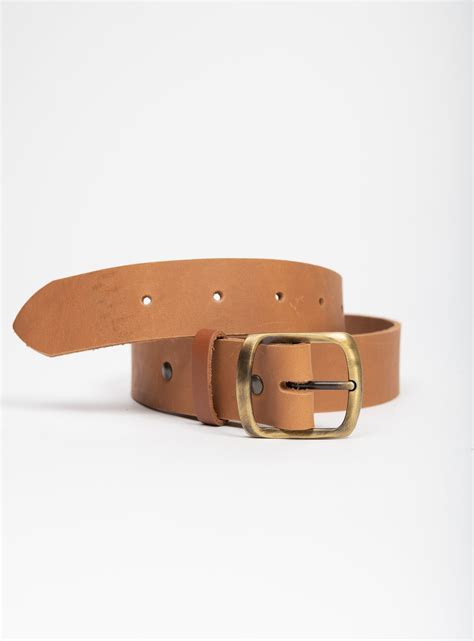 Leather Belt With Solid Brass Buckle By Veinage Veinage