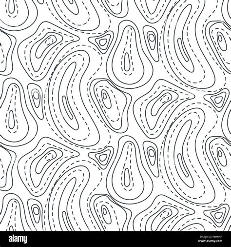 Topographic Contour Map Line Abstract Seamless Pattern Stock Vector