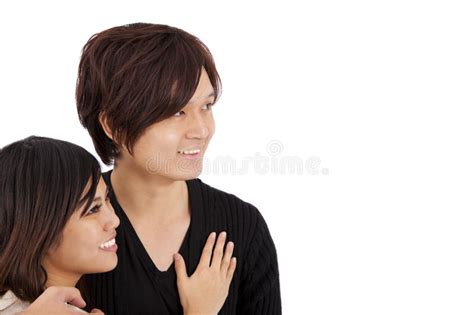 Les Jeunes Couples Heureux Ont Isolé Image Stock Image Du Amitié