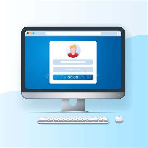 Login And Password Banner In 3d Style Stock Illustration Illustration Of Screen