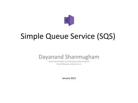 Amazon Simple Queue Service Ppt