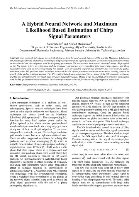 pdf a hybrid neural network and maximum likelihood based estimation