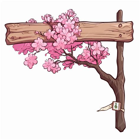 Cherry Blossom Tree Vector Cartoon Illustration Premium Ai Generated