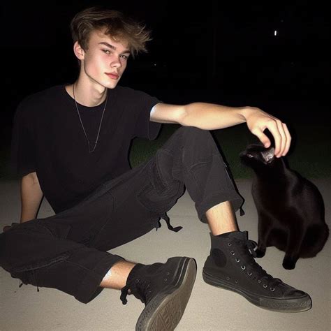 Teen Boy Feet In Black Shoes Black Cat Pat 5 By Aiboysgallery On