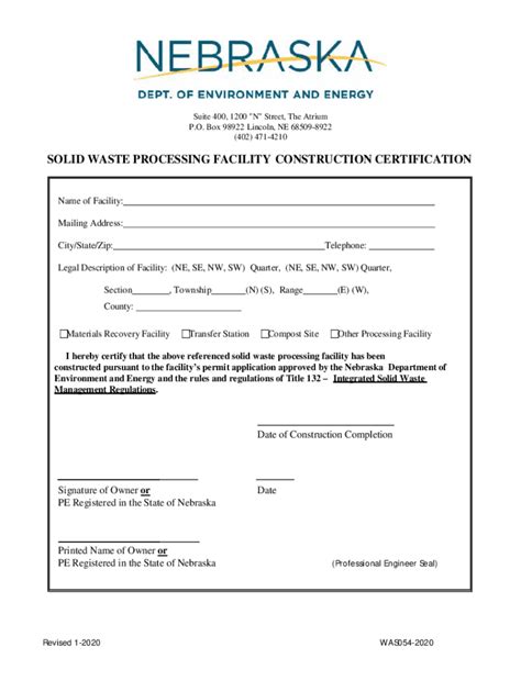 Fillable Online Deq Ne Constrcompletcertification Formcertification