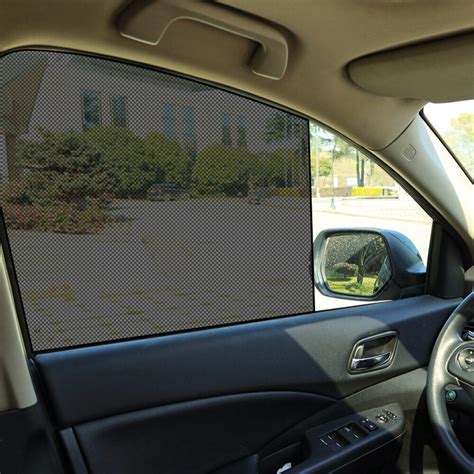 2pcs Car Side Window Mesh Film Car Windshield Net Sun Shade Sticker Uv