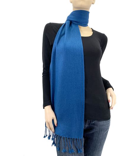 Pure Pashmina Scarf Moroccan Blue 3 Ply