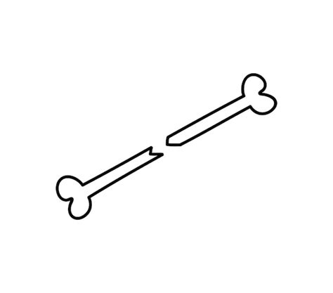 Premium Vector Doodle Broken Bone Isolated Hand Drawn Outline Bone Clip Art Vector Halloween