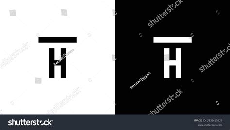 Modern Strong Letter Th Initials Logo Stock Vector Royalty Free