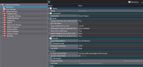 Cri Adx Global Project Settings