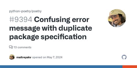 Confusing Error Message With Duplicate Package Specification · Issue