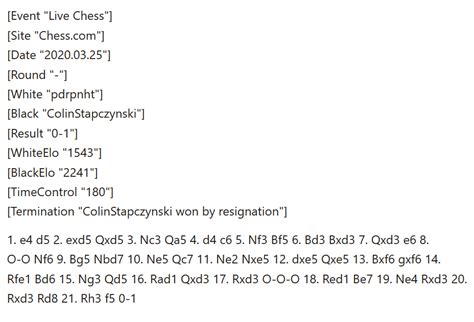 chess pgn portable game notation