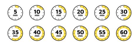 Timer Clock Stopwatch Isolated Set Icons Countdown Timer Symbol Icon Set Label Cooking Time