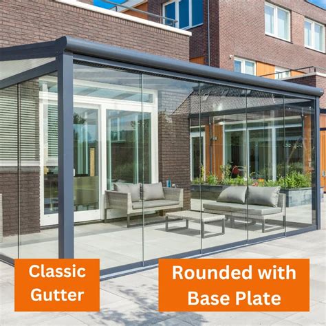 Bosco Veranda Graphite Grey Classic Gutter Rounded With Base Plate