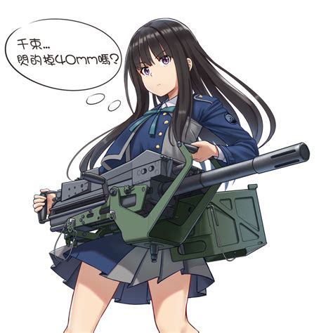 Jpc Inoue Takina Lycoris Recoil Translated 1girl Aqua Ribbon Automatic Grenade Launcher