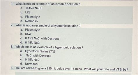 Solved What Is Not An Example Of An Isotonic