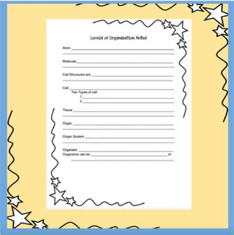 Levels Of Organization Of Multicellular Organisms Review Bundle Tpt