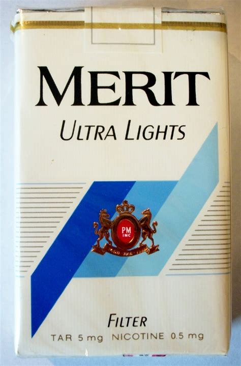 Merit Ultra Lights Filter King Size Vintage American Cigarette Pack
