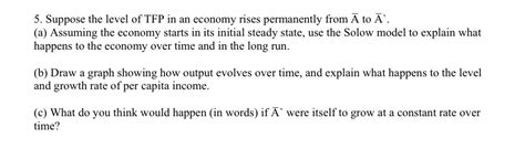 Solved Suppose The Level Of TFP In An Economy Rises Chegg
