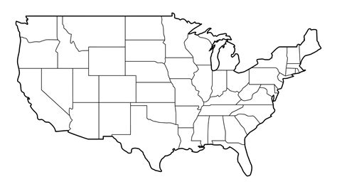 Printable Blank Map Of The United States Outline Usa [pdf] Blank