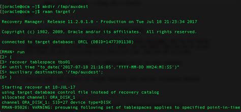 oracle tablespace point in time recovery tspitr ~ dilli s oracle mysql