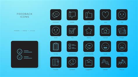 Premium Vector Feedback Icons Collection With Black Filled Line Style