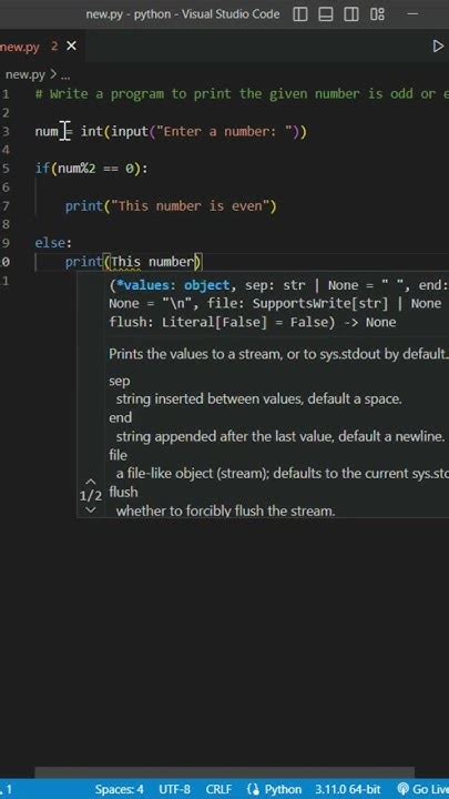 The Code Of Even And Odd Number Print Python Programming Language