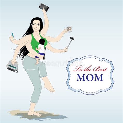 Funny Multitasking Woman Stock Illustrations 99 Funny Multitasking