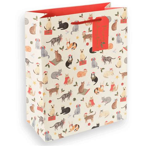 Festive Cats Christmas T Bag Large Portrait Design