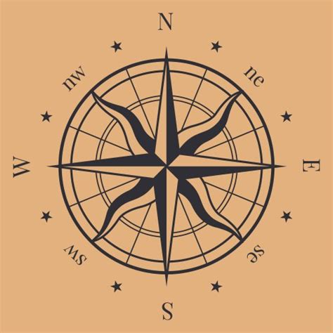 Compass Wind Rose With North Orientation Sea Vector Image