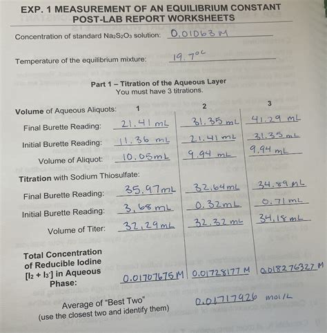 Using Your Own Lab Obtained Data What Was Your