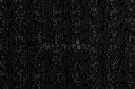 Abstract Black Random Numbers Numeric Characters Background Texture 3d