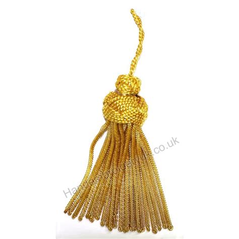 Golden Embroidered Tassel Gold Mylar Bullion Tassel