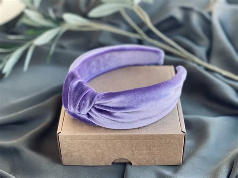 Knotted Velvet Headband Lilac