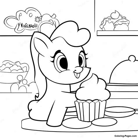 Pinkie Pie Baking Cupcakes Coloring Page Coloring