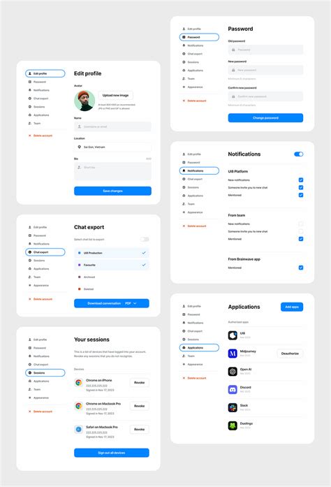 Setting Modals For Brainwave Ai Ui Kit By Tran Mau Tri Tam For Ui8 On Dribbble