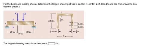 For The Beam And Loading Shown Determine The Largest Shearing Stress