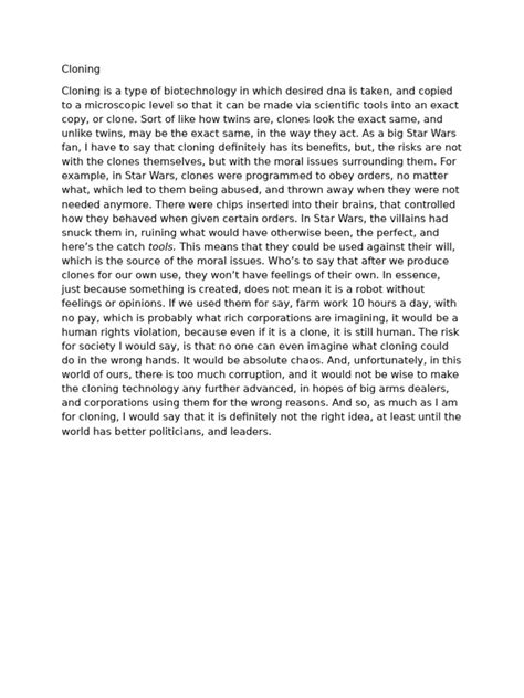 Ethical Concerns Of Cloning Technology Pdf