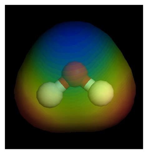 Electrostatic Potential Field Added On Electron Density Of Water