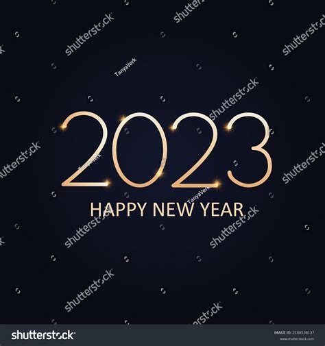 Happy New 2023 Yearelegant Gold Text Stock Vector Royalty Free 2188538137 Shutterstock