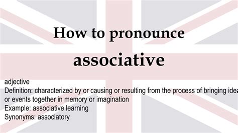 How To Pronounce Associative Meaning Youtube