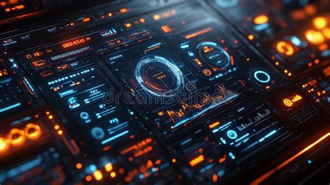 A Futuristic Car Dashboard Showing An Exploded View Of The Hvac System Stock Illustration