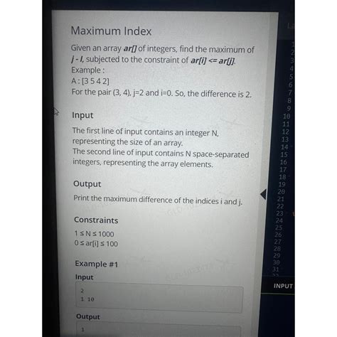 solved maximum indexgiven an array ar[] ﻿of integers find