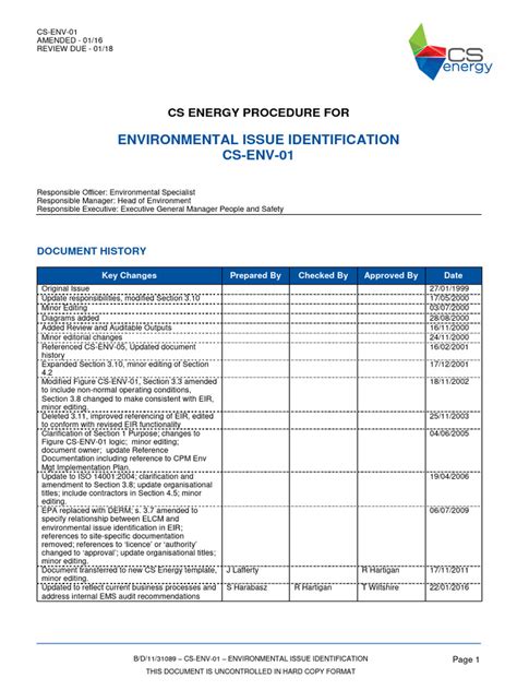 Cs Env 01 Environmental Issue Identification 01 16 Cs Energy