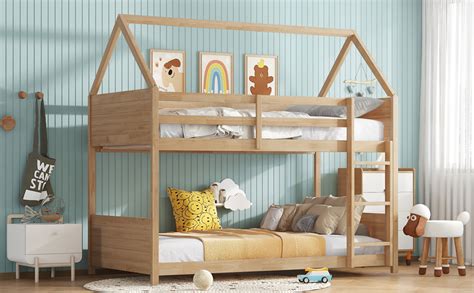Ophelia And Co House Floor Bunk Bed With Headboards Footboards And